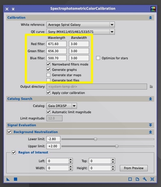PixInsight SPCC for Narrowband Images | Telescope Live